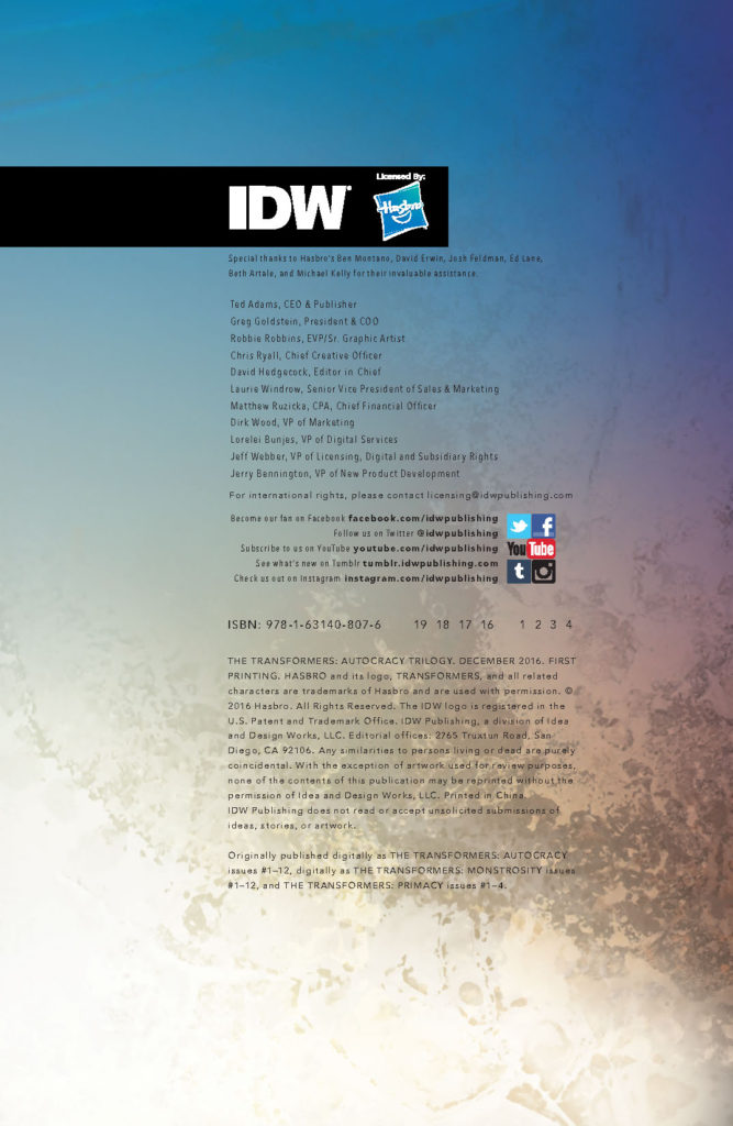 Transformers: Autocracy Trilogy - Comix Asylum